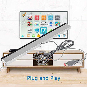 Replacement for Wii Sensor Bar Compatible with Wii U for Nintendo Wired Lnfrared Sensor Bar Wii Console Accessories