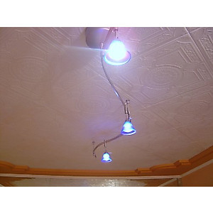 Lima R30W 20 x 20 Tin Looking Styrofoam Glue Up White Ceiling Tile by Euro-Deco Ceilings, Inc.