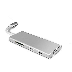 XUNMAIFHB Portable Docking Station,Type-c to hdmi Converter 4K Docking Station USB3.0 Converter Seven in one HUB Type C (only Charg) + USB3.0 3 + HDMI + TF + SD Fast Transmission
