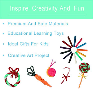 UPINS 1000PCS Wax Craft Sticks Bendable Sticky Wax Yarn Sticks in 13 Colors with Blue Storage Bag for Kids DIY Art Supplies