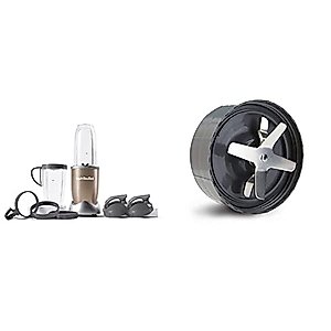 NutriBullet Pro - 13-Piece High-Speed Blender/Mixer System with Hardcover Recipe Book Included (900 Watts) Champagne, Standard & 900 Watt/Sport Cross Extractor Blade.60 Pounds, Gray