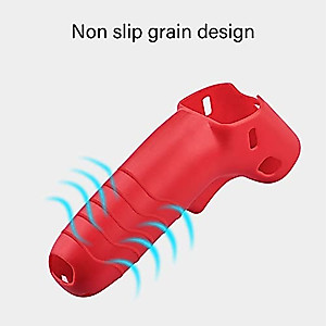 AYNEFY Drone Controller Rocker Sleeve, Space Saving Soft Reasonable Hole Reservation Lightweight Drop Resistant Drone Rocker Silicone Protector with Lanyard for FPV (Red)