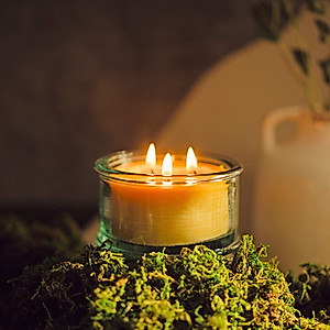 Bluecorn Botanica Beeswax Candle - 3-Wick Scented Candle Made with Pure Beeswax & Vanilla