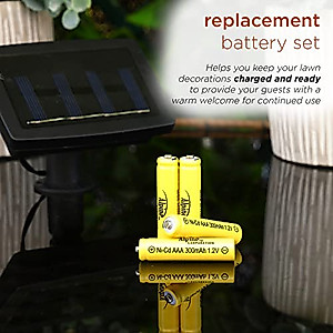Alpine Corporation AAA Ni-CD Replacement Rechargeable Batteries for Solar Powered Garden Lights, Set of 4