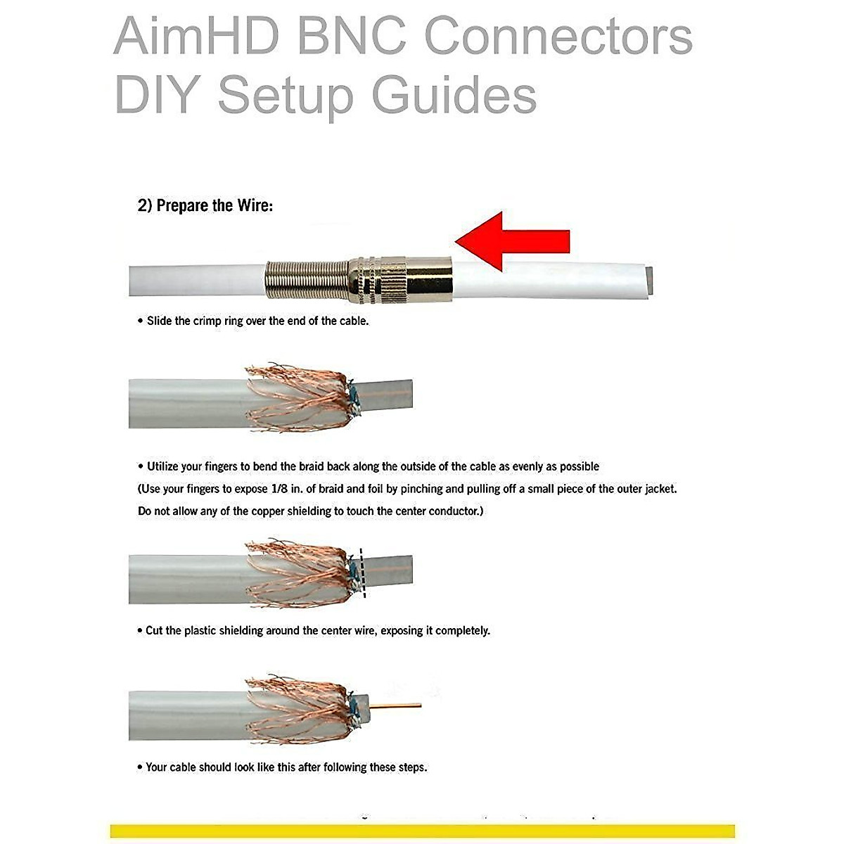 AIMHD 20 Pack BNC Male Connectors RG59 RG6 Coaxial Terminal Gold-Plated Screw On for CCTV Security Video Surveillance Camera Cables