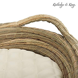 Rutledge & King Rattan Dog Bed - Dog Couch - Dog Cot - Dog Bed - Dog Sofa / Dog Pillow - Cute Dog Bed - Dog Couch Bed - Dog Beds & Furniture (Natural)