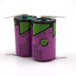 elxjar (2-Pack) TL-5902/T (T Terminal) 3.6V 1/2AA Battery Replacement for Tadiran TL-5902/T T Termina Lithium Thionyl Chloride Battery