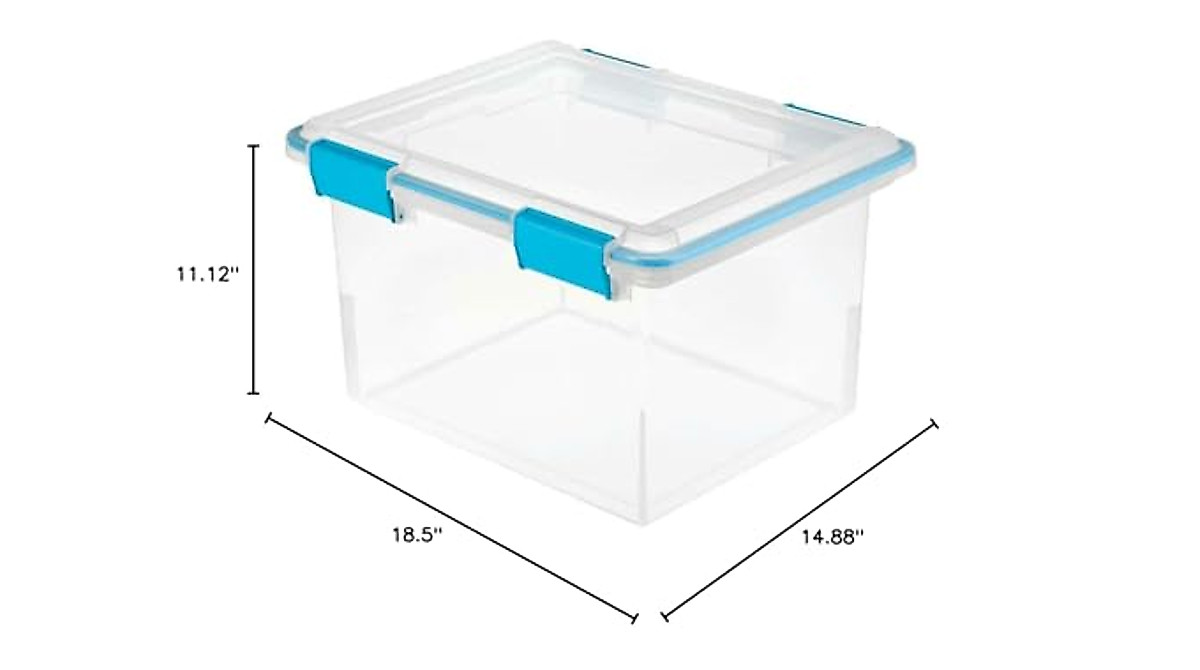Sterilite Gasket Box 32 Quart - 8 Pack of Stackable Bins