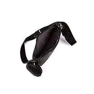 Women's Genuine Leather Hand Wallet and Shoulder Bag | Crossbody Bag for Women | 3 Pieces Tote Bag | Satchel Purse Set (Black)