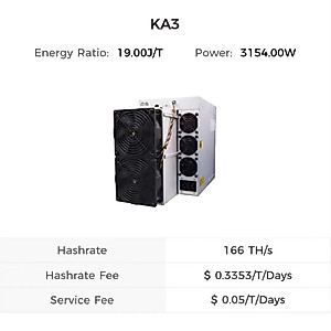 Antminer KA3 166Th/s Kadena Mining Machine, KDA 3154W Asic Miner with PSU
