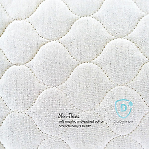Organic, Waterproof Natural Quilted Fitted Portable/Mini Crib Pad Cover