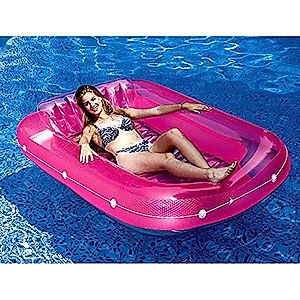 New Swimline 9052 71" Swimming Pool Inflatable Tub Lounger w/ 110 Volt Air Pump