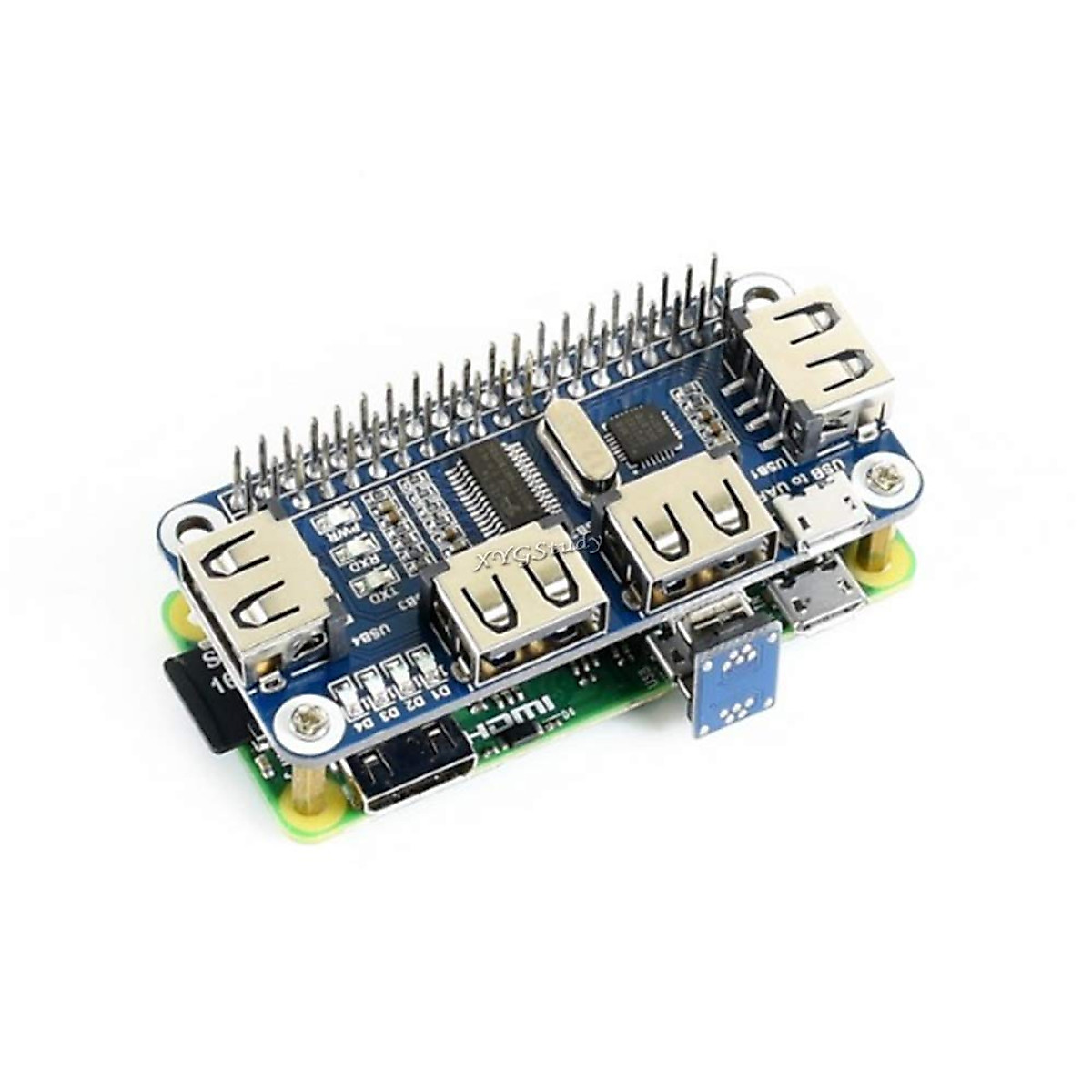 USB to UART Onboard 4 Port USB HUB HAT for Raspberry Pi Zero/Zero W WH@XYGStudy