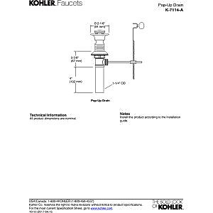 Kohler K-7114-A-SN Premier Pop-Up Drain, Exposed, with Overflow, Vibrant Polished Nickel