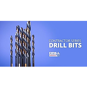 Drill America 37/64" Reduced Shank High Speed Steel Black & Gold Contractor Drill Bit with 3-Flat 1/2" Shank, KFD3F Series