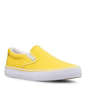 Lugz Women's Clipper Classic Slip-on Fashion Sneaker, Yellow/White, 7, M