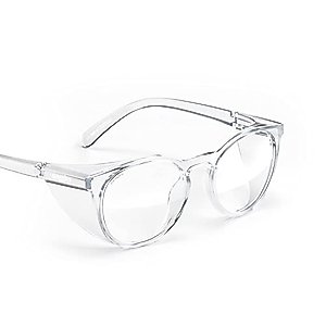 Stoggles - Official - Round - Z87.1 Certified Safety Glasses - Anti-Fog - Blue Light Blocking (Medium, Clear)