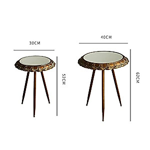 YDXNY Side Table Living Room Leisure Small Table Small Tea Table Round Iron Metal Lace Table (Size : 40x40x62cm)