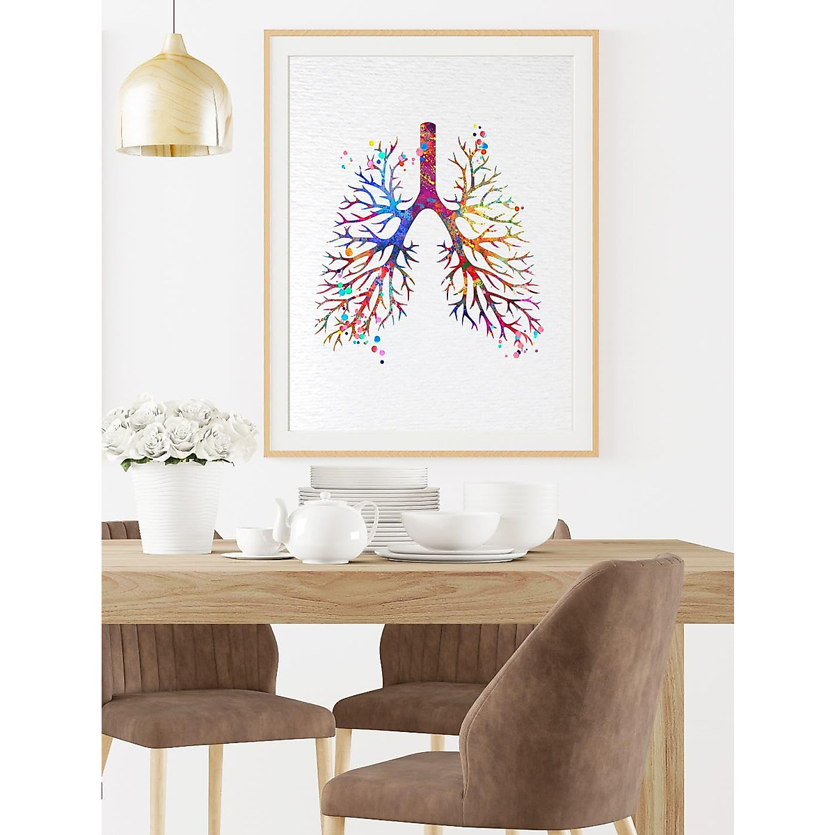 Dignovel Studios 8X10 Unframed Lung Anatomy Human Body Watercolor Art Print Poster Medical Science Housewarming Wall Art Giclee Office Home Decor DN541