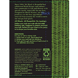 MY BLACK IS BEAUTIFUL Defining Jelly for Curly and Coily Hair with Coconut Oil, Honey and Turmeric, Curl Defining Cream, Curl Gel, 10.1 Fl Oz