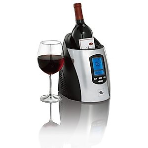 The Sharper Image Single Wine Chiller, Black