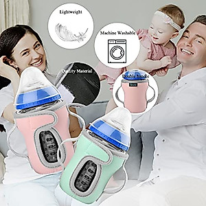 Beautyflier Glass Baby Bottle Sleeve Covers for Tommee Tippee Nature Baby Bottles with Dual Handle, 3.8mm Thicken Heat and Cold Retention Baby Bottle Sleeve (9OZ)