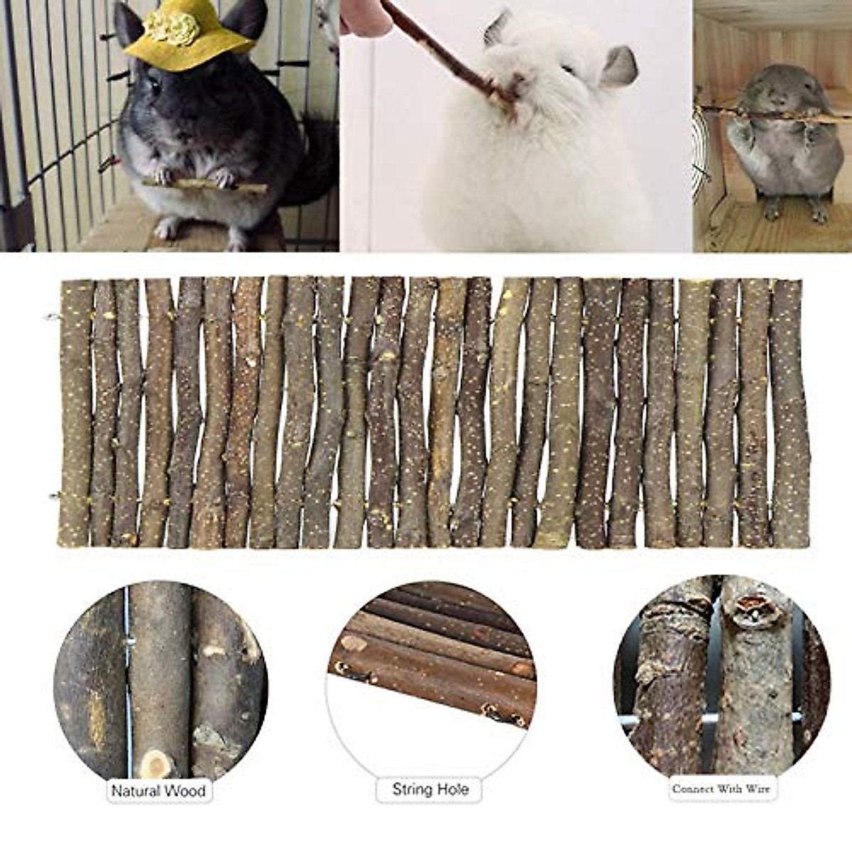 Hamiledyi Bunny Extra Large Ladder, Wooden DIY Toy Rodents Chewing & Climbing Bridge Chinchillas Cage Tunnel/Hideout/Hut/Ramp/Divider for Small Animal Guinea Pig Rat Squirrel