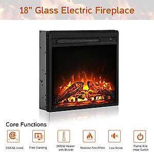 WAMPAT Fireplace TV Stand for ups to 75 inch TV,Industrial & Farmhouse Sliding Barn Door Media Console,Rustic Entertainment Center Cabinet for Living Room Bedroom,White