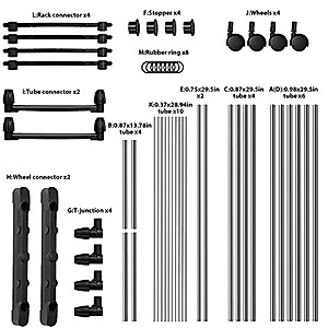 Moclever Garment Rack With Shelves, Clothing Rack With Wheels Extendable Double Rod Clothing Rack For Hanging Clothes, Rolling Clothes Organizer On Lockable Wheels Mobile Hold Up To 77lbs