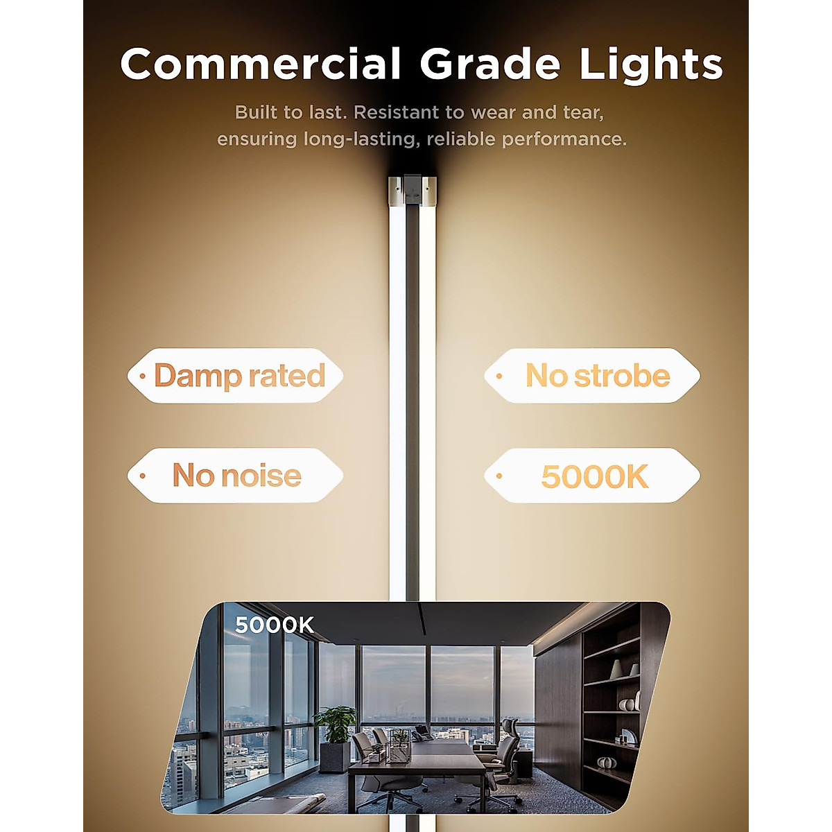 Sunco Linkable LED Utility Shop Light, 4500 LM, 5000K Daylight, 4 FT, 48 Inch Integrated Fixture for Garage, 40W Equivalent 150W, Surface + Suspension Mount, White 4 Pack