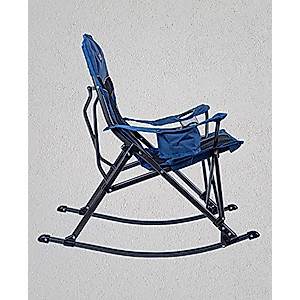 iClimb 2 Padded Rocking Folding Chair and 2 Heavy Duty Compact Folding Chair and 1 Folding Square Table Bundle for Four Person Camping Patio Porch Backyard Lawn Garden Balcony Indoor Outdoor