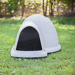 Petmate Indigo Dog House (Igloo Dog House, Made in USA with 90% Recycled Materials, All-Weather Protection Pet Shelter) for Large Dogs 50 to 90 pounds