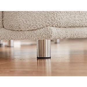 JINS&VICO Down-Filled Oversized Sofa Chair with Armrest, Modern Upholstered Wide Sofa Couch with Metal Legs and Non-Slip Pads, Comfy Lazy Sofa for Living Room, Bedroom, Office, Camel