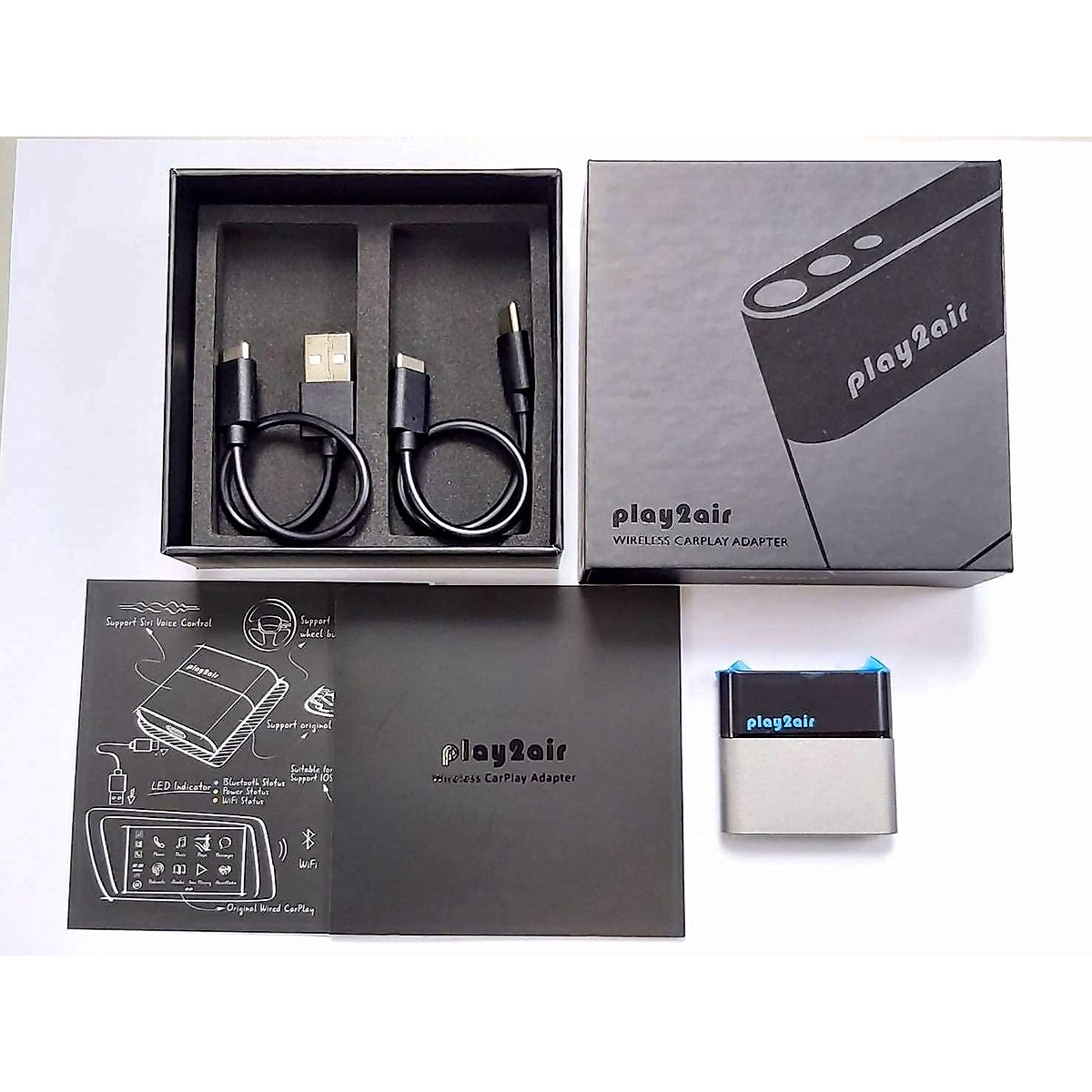 Smart World Company ViseeO Play2Air Small Wireless Carplay iPhone Adapter kit dongle with USB Type-C Plug Included