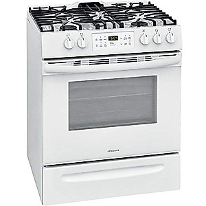 Frigidaire FFGH3054UW 30"" Slide-In Gas Range with 5 Burners 5 Cu. Ft. Oven Capacity Self Clean and Storage Drawer in White