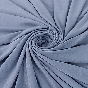 Bayceen Large Jersey Knitted Swaddle Blanket for Baby, Soft Stretchy Receiving Blanket for Newborns with Hat, Large 47 x 47 inches (Steel Blue)