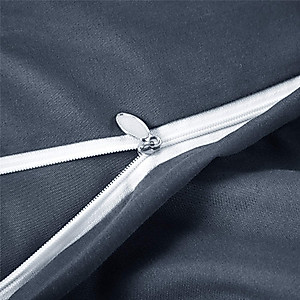 100% Soft Cotton Duvet Cover Set,with Zipper Closure 3 Piece -1 Duvet Cover with 2 Pillow 600 TC Super Soft and Breathable Easy to Care Hotel Quality Duvet Cover Set (Cal-King/King, Navy)