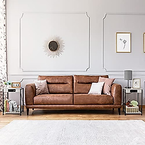 Vrisa Nightstands Set of 2 with Charging Station Small Bedside Tables with Storage Basket Farmhouse Night Stand with USB Ports and Outlets for Bedroom Living Room Home Decor Gray White