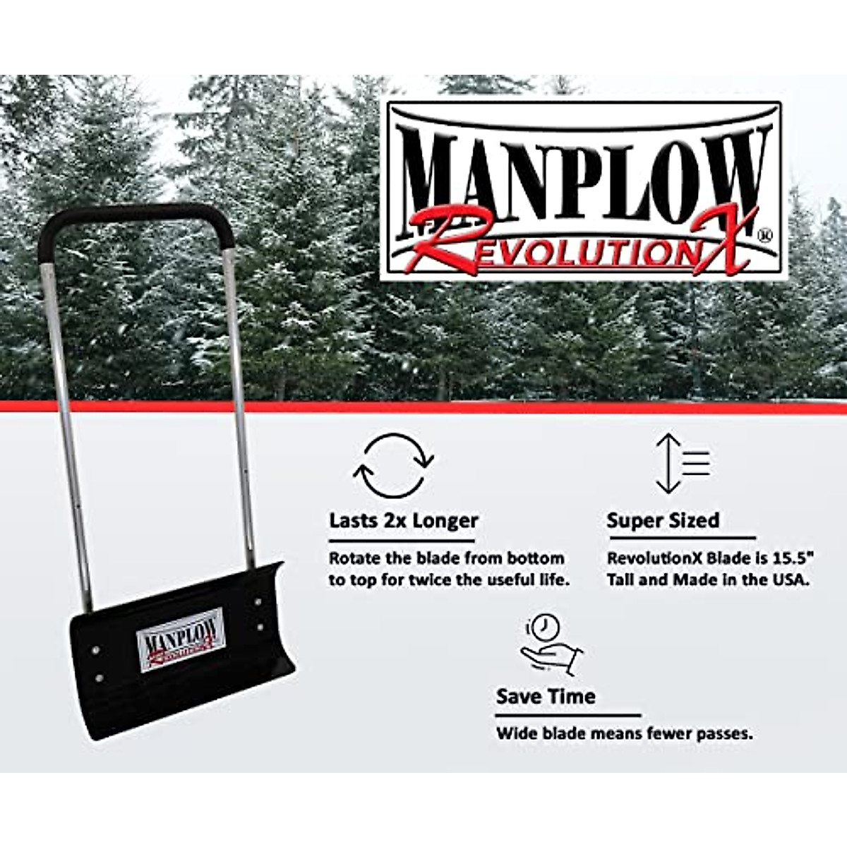 MANPLOW Mantis Handle with Grab Bar (RevolutionX Blade, 40")