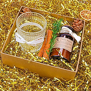 Zwish 1LB Gold Crinkle Cut Paper Shred Filler Metallic Iridescent Gift Boxes Filler Gift Wrapping Gift Basket Filler for Gift Wrapping & Basket Filling