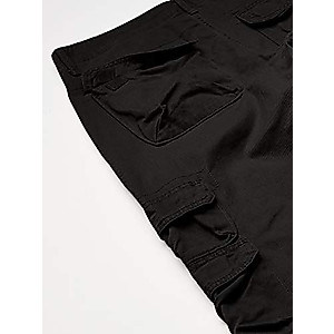 Wrangler Authentics Men's Premium Relaxed Fit Straight Leg Cargo Pant, Black, 38W X 30L
