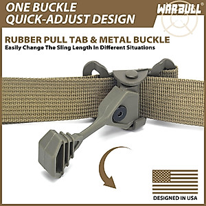 WarBull Padded 2 Point Sling, QD Swivel 2 Point Sling with HK Hook, Tactical Gun Sling for Rifle, Shotgun, and Crossbow, Airsoft for Hunting Shooting with Keychain Gift (Coyote Brown)