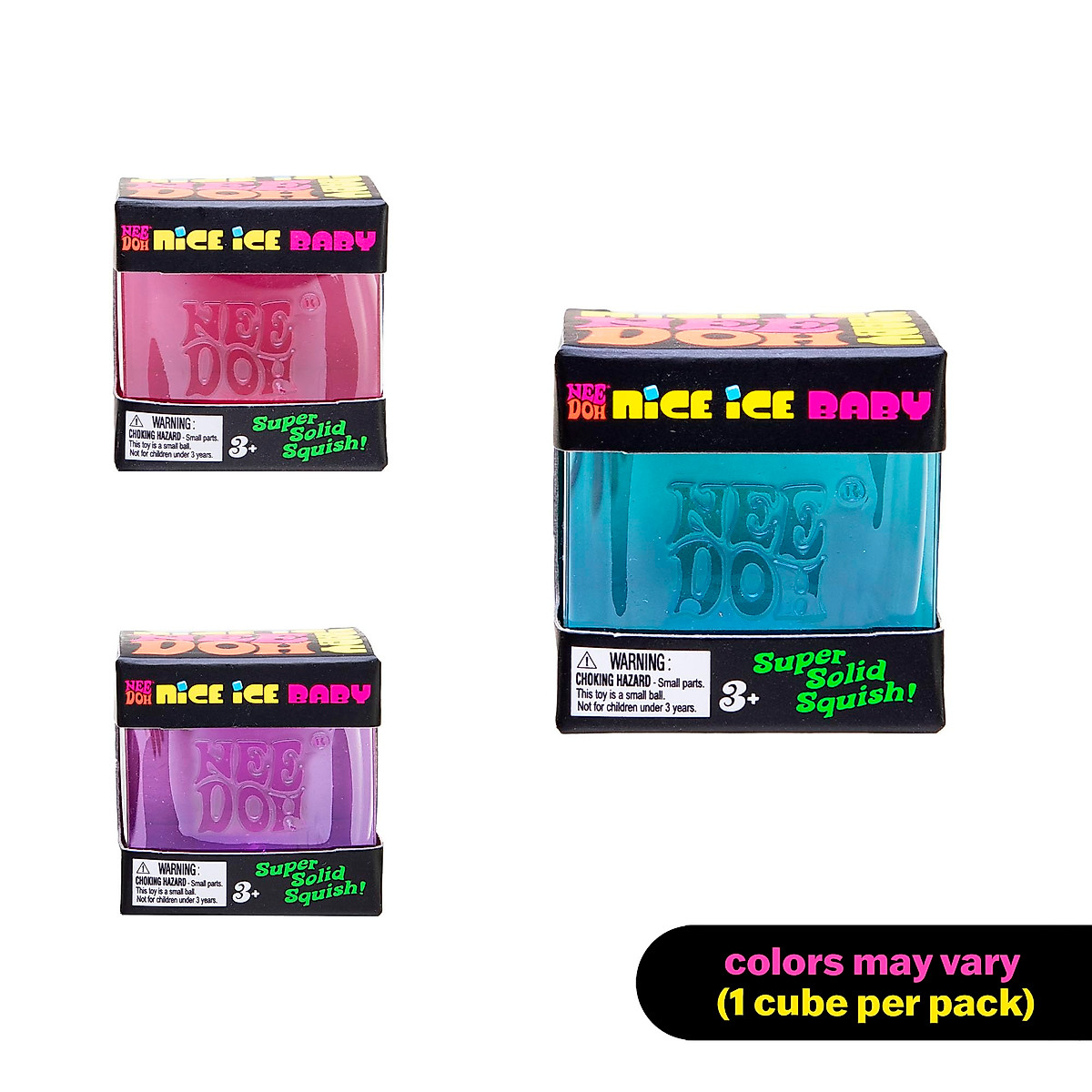 Schylling NeeDoh Nice Ice Baby - Sensory Squeeze Toy - Super Solid Squish - 1.25" Wide - Color May Vary (Pack of 1)