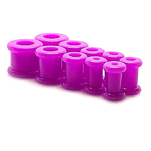 Never86 Ultimate Starter Kit | 20Pc 316L Steel Tapers 16G-00G | 18Pc Stainless Steel 316L Ear Tunnels 14G-00G Kit Expander Set |Gauge Gear Ear Stretching Balm | Purple Silicone Ear Tunnel Set 6G-00G