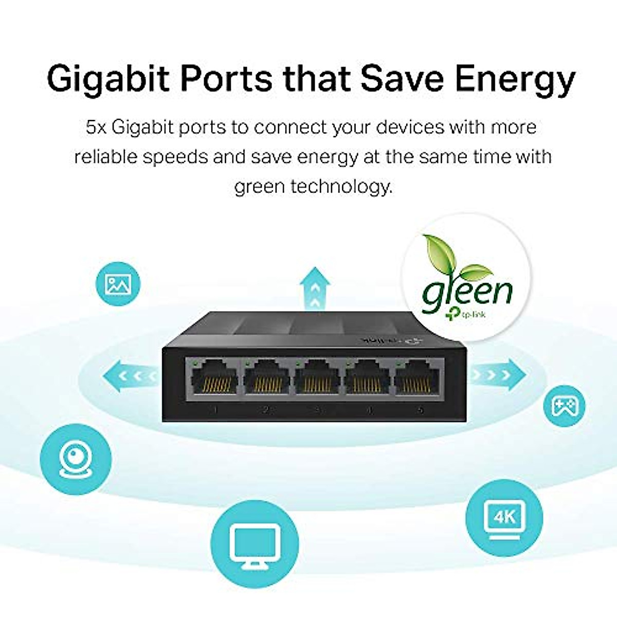 TP-Link Litewave 5 Port Gigabit Ethernet Switch | Desktop Ethernet Splitter | Plastic Case | Unshielded Network Switch | Plug & Play | Fanless Quiet | Unmanaged (LS1005G)