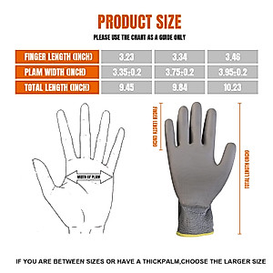 Jack Boss 12 Pack Safety Work Gloves for Men & Women With PU Coated Grip On Palm & Fingers Seamless Knit Working Gloves for Light Duty Works,Gardening