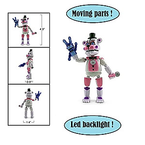 Toysvill FNAF Action Figures Sister Location (Set of 5 pcs), More Than 5 inches [Funtime Freddy Bear, Circus Baby, Ennard, Ballora, Funtime Foxy], Fun Action Simulator