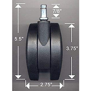 Miracle Caster! Extra Large Chair Wheels. 4" Set of Five. Great for carpet. Replaces chair mat.