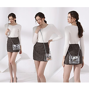 BRIMISKY Clear Purse for women,Jelly Purse,Transparent Clutch Shoulder Bag,Stadium Approved (Silver)