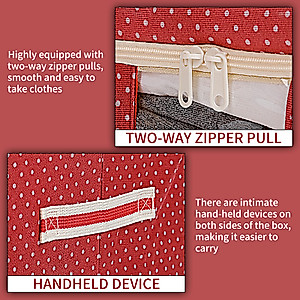F.P.L Foldable Storage Bin Box Stackable Oxford Cloth Steel Frame Storage Bag Clothing Storage Containers Organizer for Clothes Beddings Towels(24L) (Red-2)